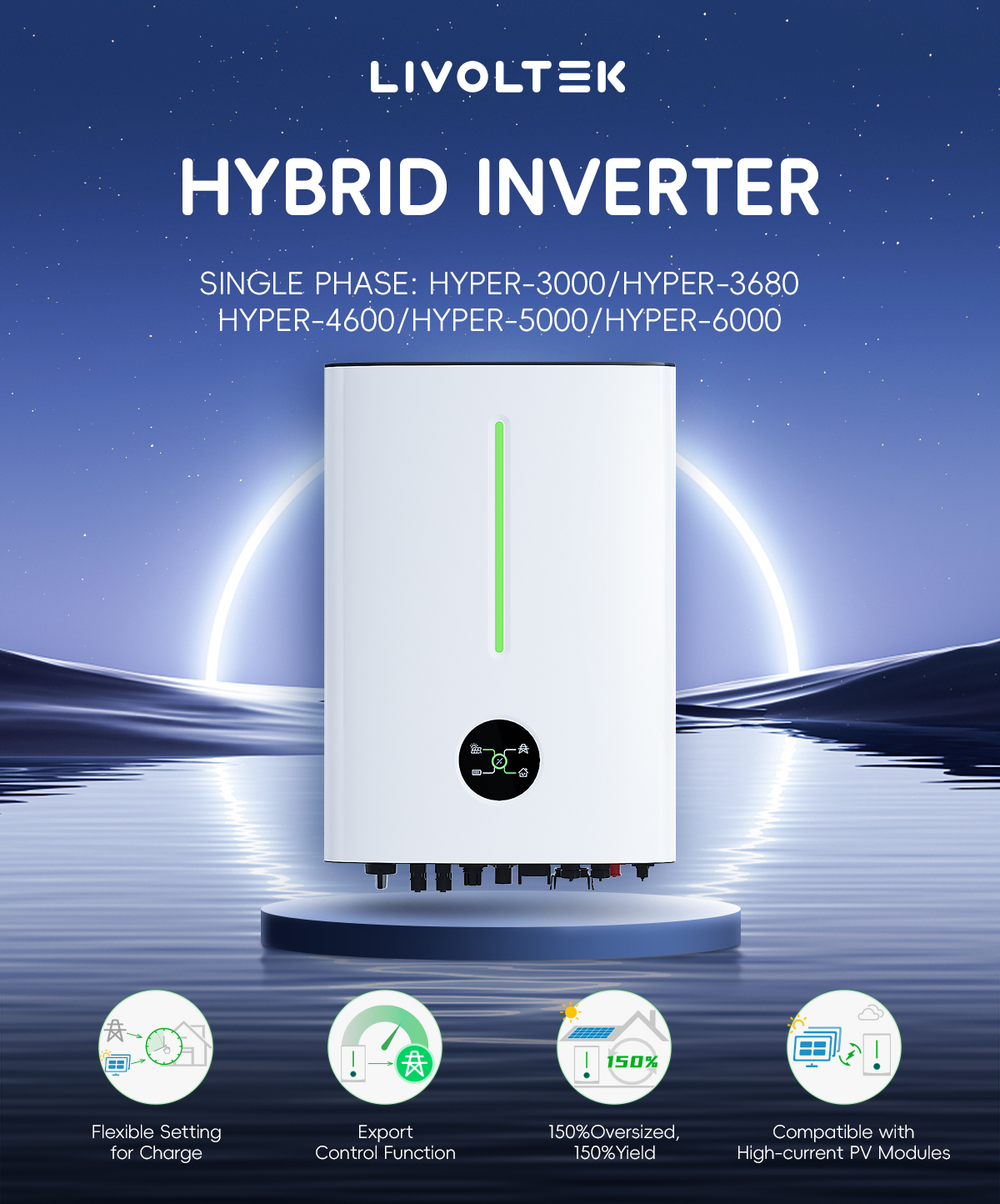 LIVOLTEK 5KW Hybrid Inverter R310 220Vac With WIFI/CT/Parallel ...